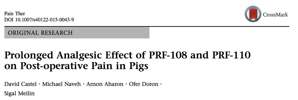 Pig Model of Post-operative Pain- Analgesic Assessment